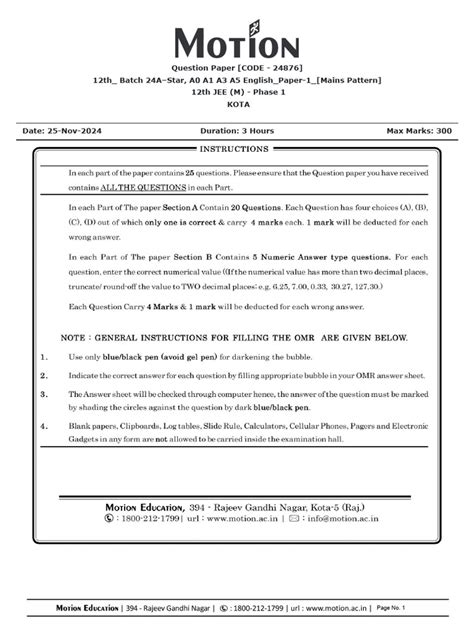 12th Batch 24a Star A0 A1 A3 A5 English Pt 1 Paper Pdf