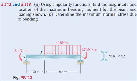 Solved 5112 And 5113 A Using Singularity Functions Find