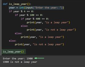 Leap Year Program In Python Using Function