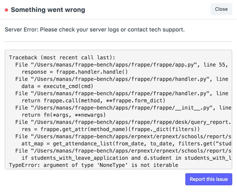 Full Error Traceback Is Not Coming In Error Message · Issue 3456 · Frappefrappe · Github