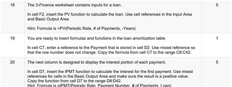 Solved The Finance Worksheet Contains Inputs For A Chegg