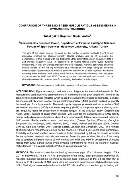 Pdf Comparison Of Three Emg Based Muscle Fatigue Assessments In