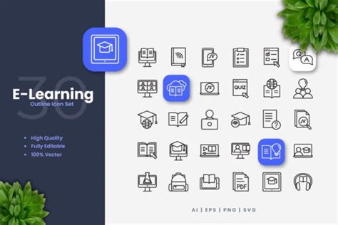 e learning icons graphic by upnowgraphic · creative fabrica