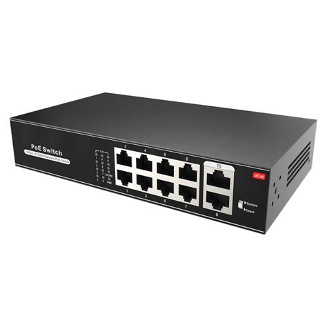 Switch De 8 Puertos 10100 Poe 100w X2 Uplink Para Sobremesa Hasta