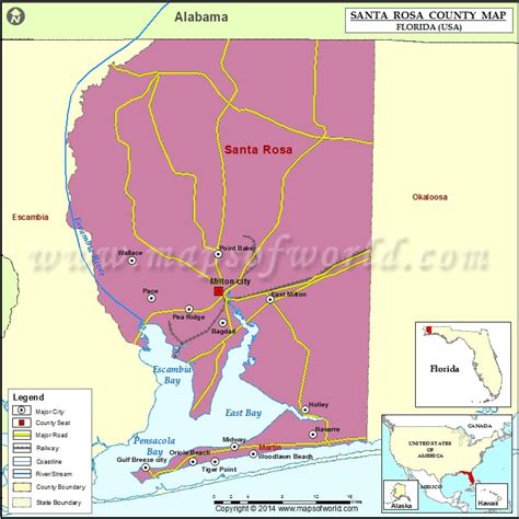 Santa Rosa County Map Florida