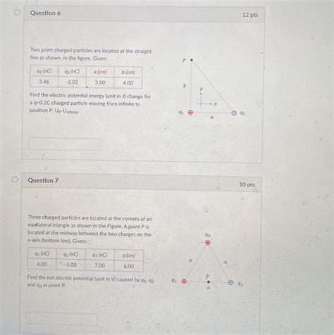 Solved Two Point Charged Particles Are Located At The Chegg