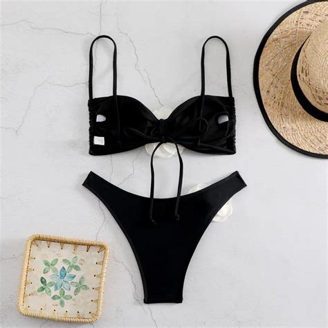Swimwear Thong Bikini 2024 Women Lace Up Swimsuits Brazilian Bikinis Set