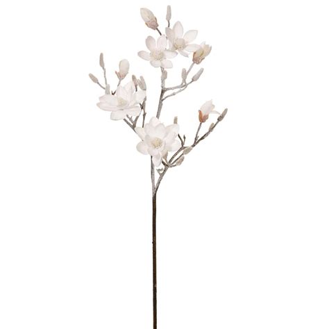 45″ Snowed Magnolia Spray White Silk Flower Depot