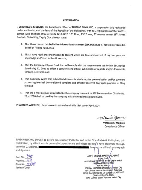 Ffidefinitive Information Statement 2023pse Pdf