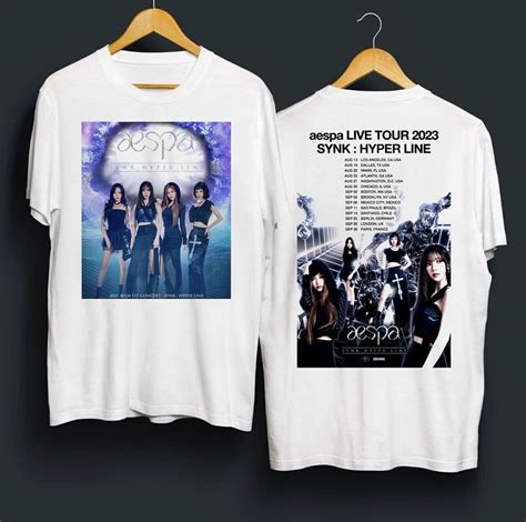 Aespa エスパ Aespa Live Tour 2023 Synk Hyper Line メンズ レディース Tシャツ 両面プリント