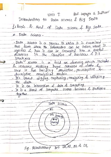 Dsbda Unit I Notes Computer Engineering Studocu