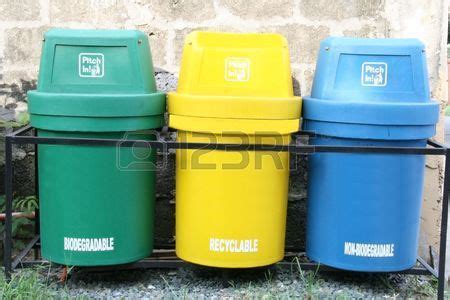 Three Color Coded Trash Bin For Waste Segregation Color Coding Coding Trash Bins