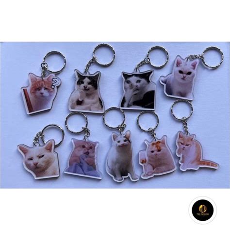 Móc Khoá Mica Mèo Meme Cute đáng Yêu Lazadavn