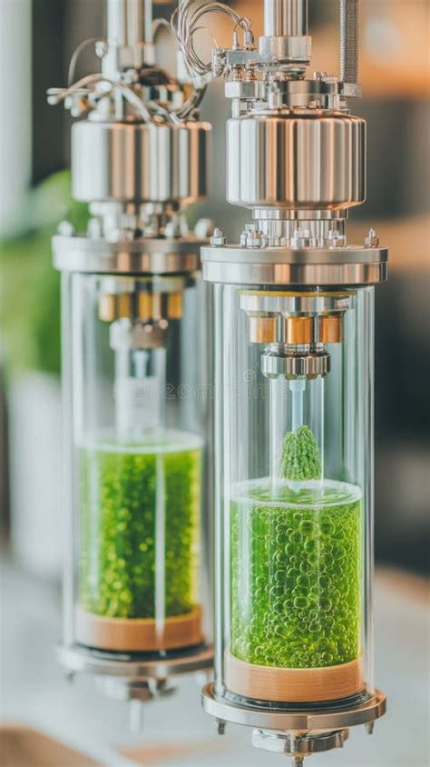 Two Advanced Bioreactors In A Research Lab Showcase Green Hydrogen Production Using Algae