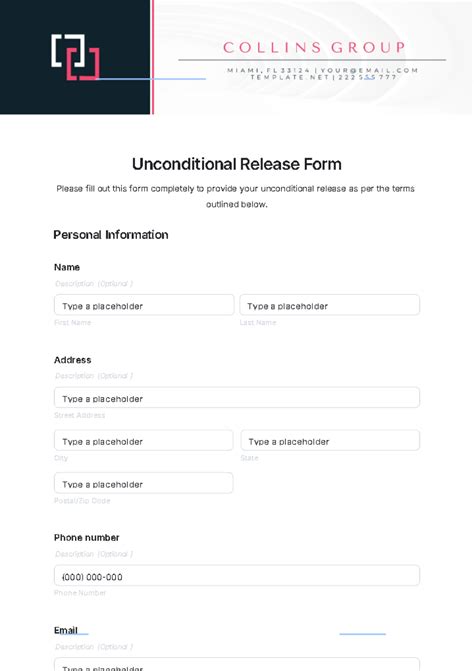 Free Release Form Templates To Edit Online
