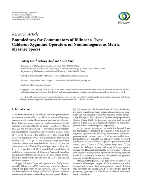 Pdf Boundedness For Commutators Of Bilinear θ Type Calderón Zygmund Operators On