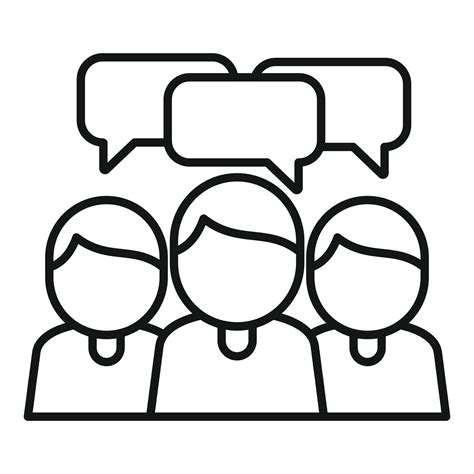 People Group Icon Outline Vector Social Meeting 15156831 Vector Art At