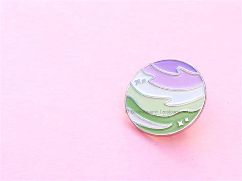 Genderqueer Pastel Planet Enamel Pin Gender Queer T Subtle Pride