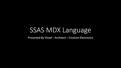 Ssas Mdx Language Ppt