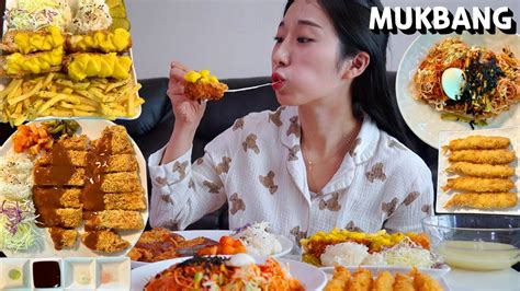 먹방ㅣ돈까스쫄면정식은 맛있어😋💛 경양식돈가스 고구마치즈돈까스 쫄면 새우튀김 Ft수프 돈까스 리얼사운드 집밥먹방ㅣpork