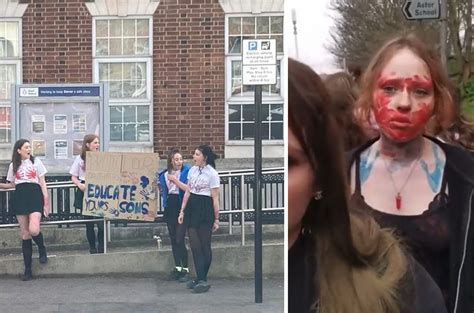 Uk Schoolgirls Protest At School Gates After 4 Afghan Asylum Seekers
