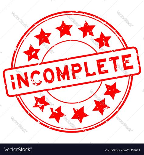 Grunge Red Incomplete Word Round Rubber Seal Vector Image