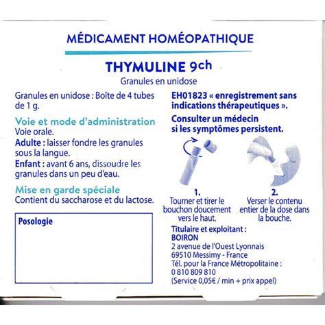 Thymuline 9ch 4 Unidoses Boiron