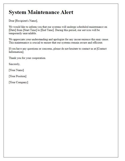Letter Template For System Upgrade Notification Free Samples In Pdf Letterin