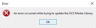 Windows Updating The GCS Master Library From Within GCS Fails