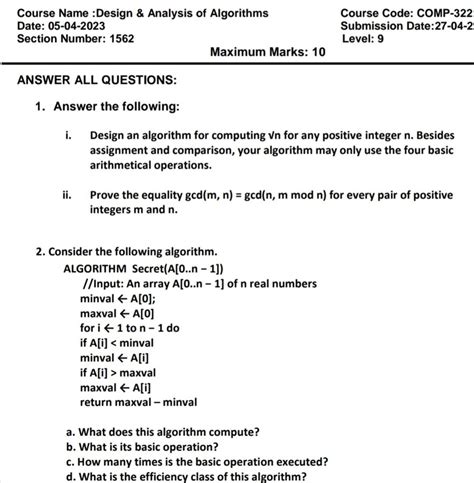 Solved NSWER ALL QUESTIONS Answer The Following I Chegg