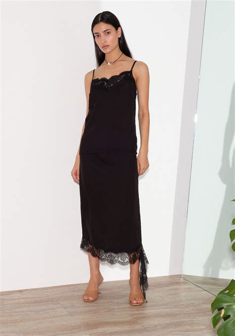 Tibi Lace Slip Cami Black Garmentory
