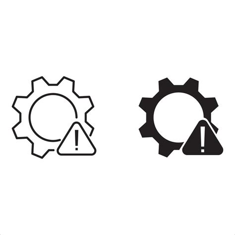 Technical Warning Black Glyph Icon Program Settings Issue Device