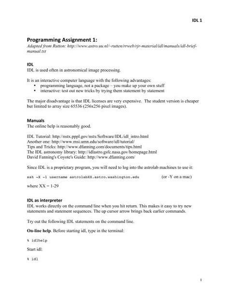 Programming In Idl 1