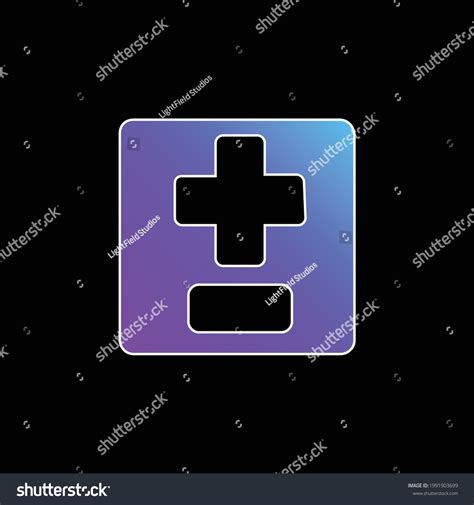Add Subtract Symbols Blue Gradient Vector Stock Vector Royalty Free