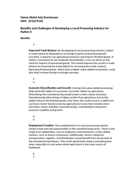 Task 2 Bahasa Inggris Niagaabdul Aziz Kurniawan051619142 Pdf Balance Of Trade Employment