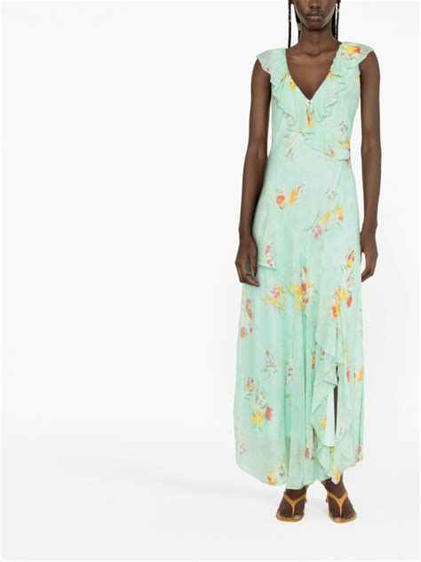 Polo Ralph Lauren Floral Print Ruffled Maxi Dress Farfetch