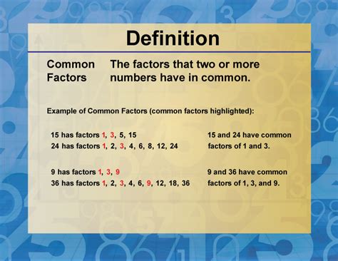 Math Definitions Collection Factors And Multiples Media4math