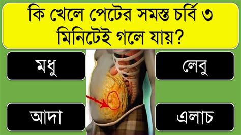 কি খেলে পেটের সমস্ত চর্বি ৩ মিনিটেই গলে যায় । Bangla Gk Bangla