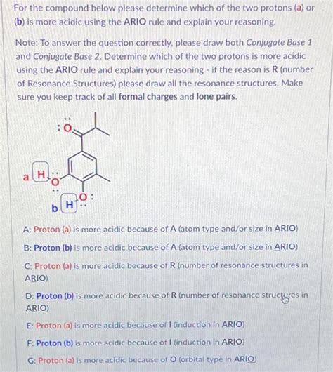 Solved For the compound below please determine which of the | Chegg.com