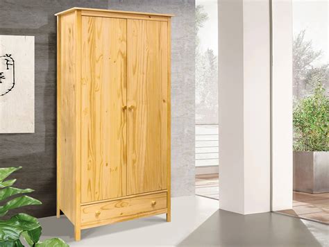 Tobino Kleiderschrank Material Massivholz Kiefer Kiefer Gewachst Metall