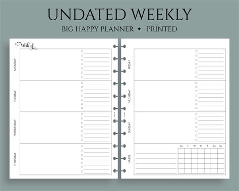 Undated Horizontal Weekly Layout With To Do List Habit Tracker PT Paper