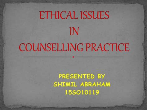 Principles Of Counselling Pptx
