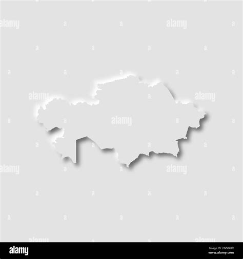Carte Du Kazakhstan En Style De Neuporphisme Sur Fond Blanc