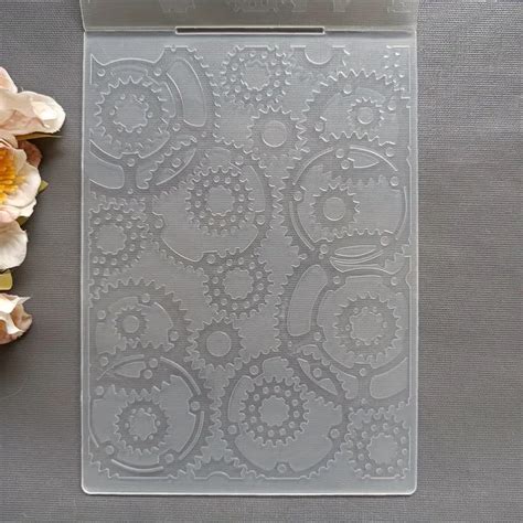 Gear Embossed Folder Plastic Embossing Folders Card Making Temu United