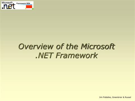 PPT Overview Of The Microsoft NET Framework PowerPoint Presentation ID