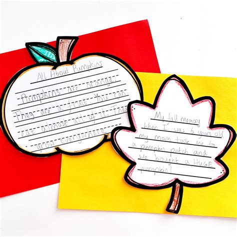 Fall Writing Pages Writing Craft Pumpkin Writing Paper Leaf Writing