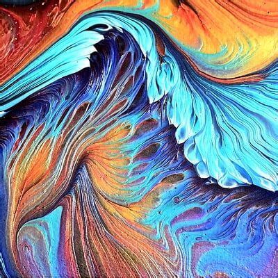 ArtStation RAINBOW Fluid Art Abstract Acrylic Painting Acrylic