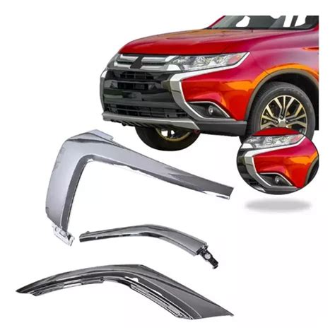 Kit Friso Aplique Parachoque Outlander 2016 17 2021 Cromado