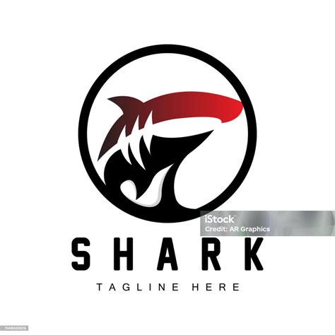 상어 로고 야생 물고기 벡터 일러스트 레이 션 바다 포식자 제품 브랜드 디자인 아이콘 고래에 대한 스톡 벡터 아트 및 기타 이미지 고래 꼬리 낚시 Istock