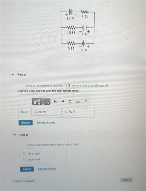 Solved Part Awhat Is The Current Through The 10Ω ﻿resistor